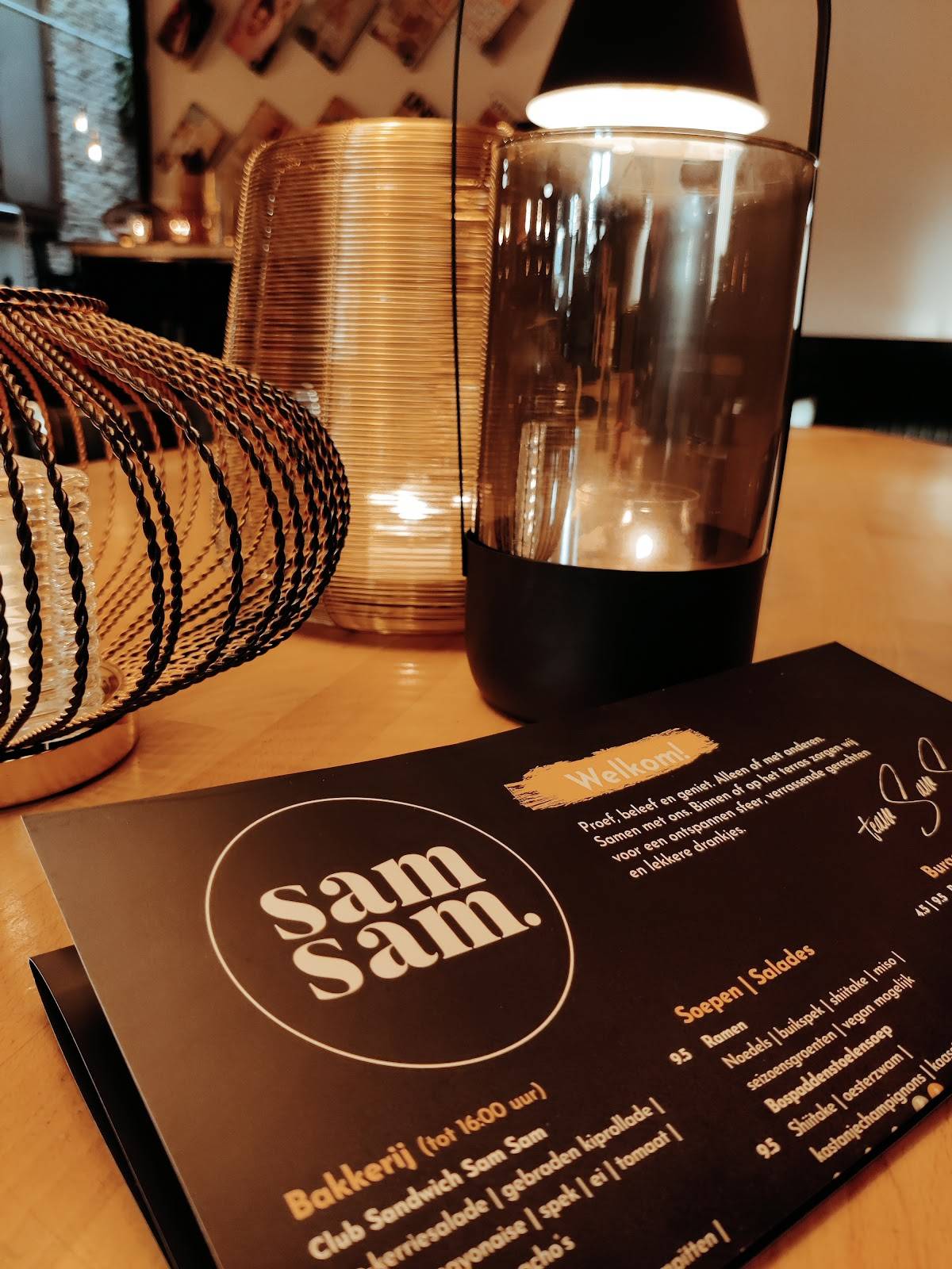 Menu at Sam Sam, Enschede