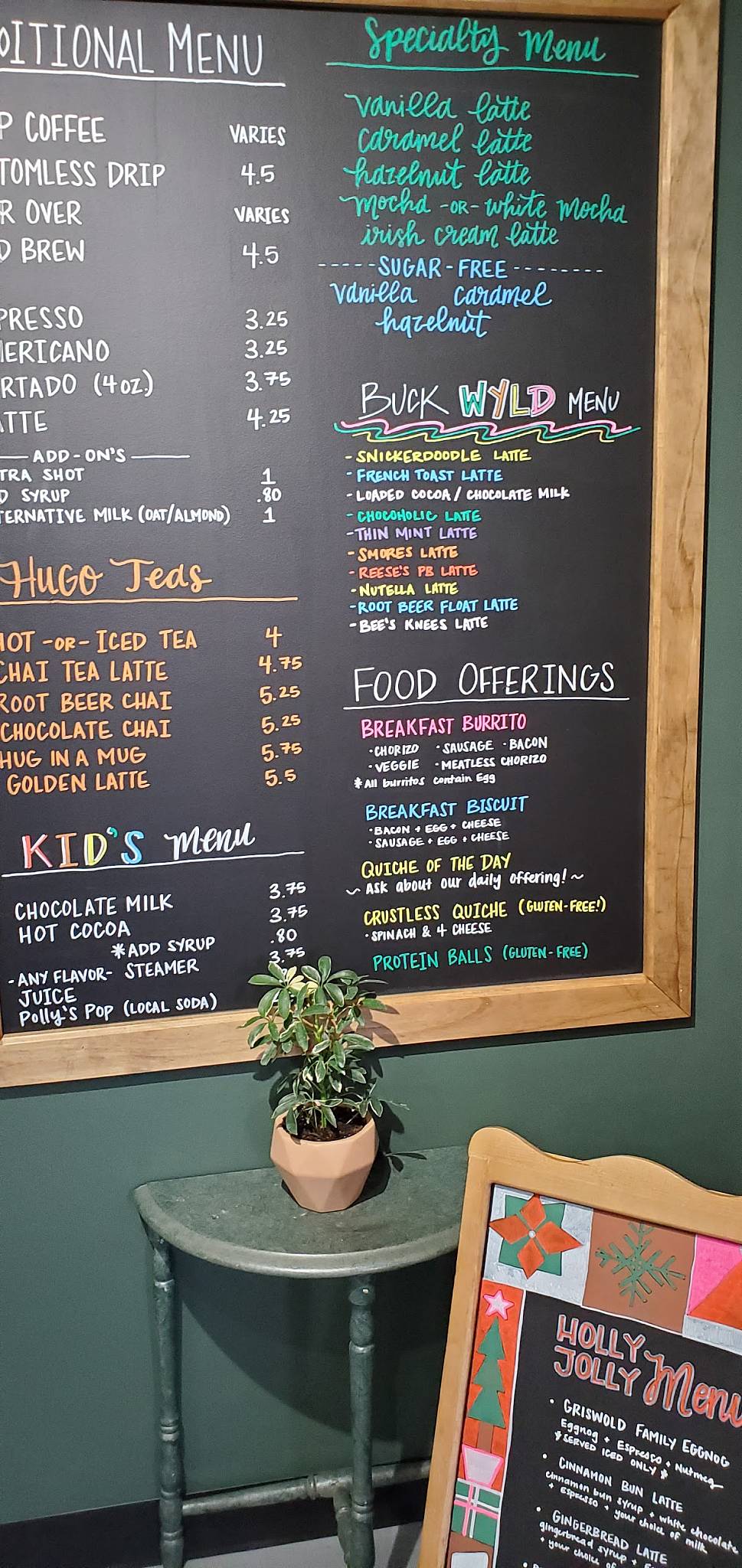 Menu at Scout Coffee cafe, Grain Valley