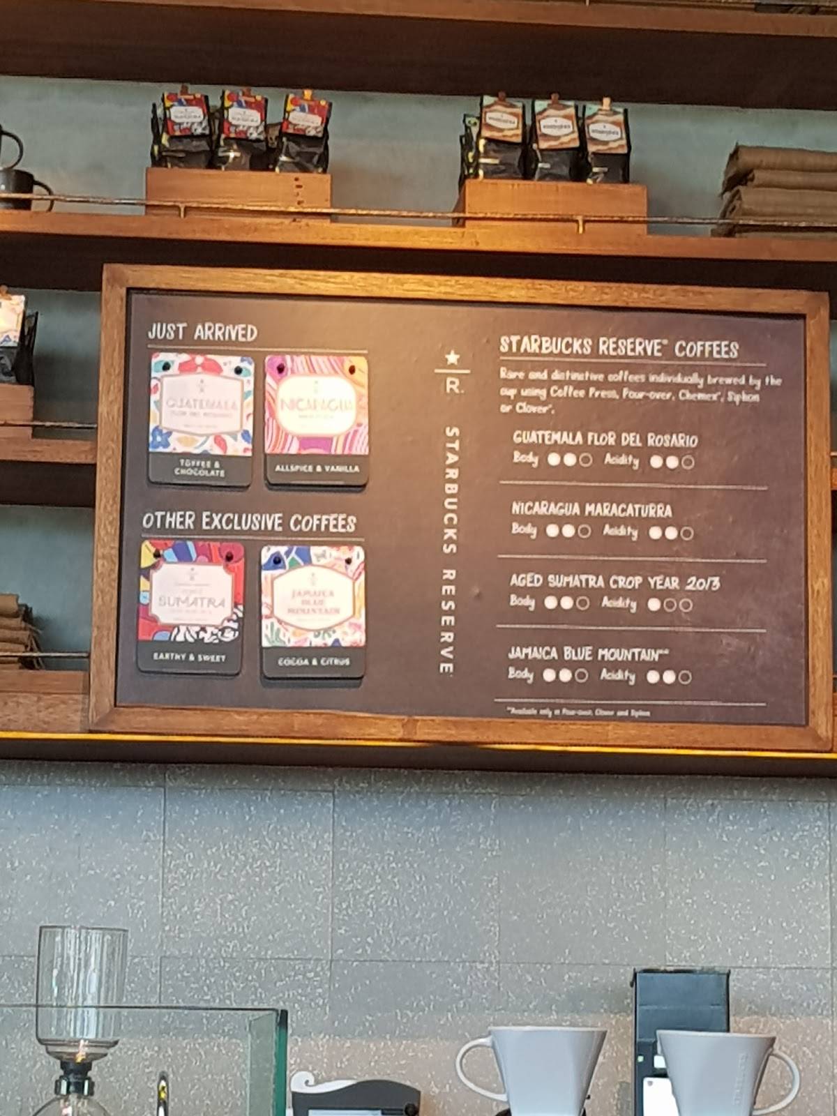 Menu at Starbucks Reserve cafe, Pasay, S Maison