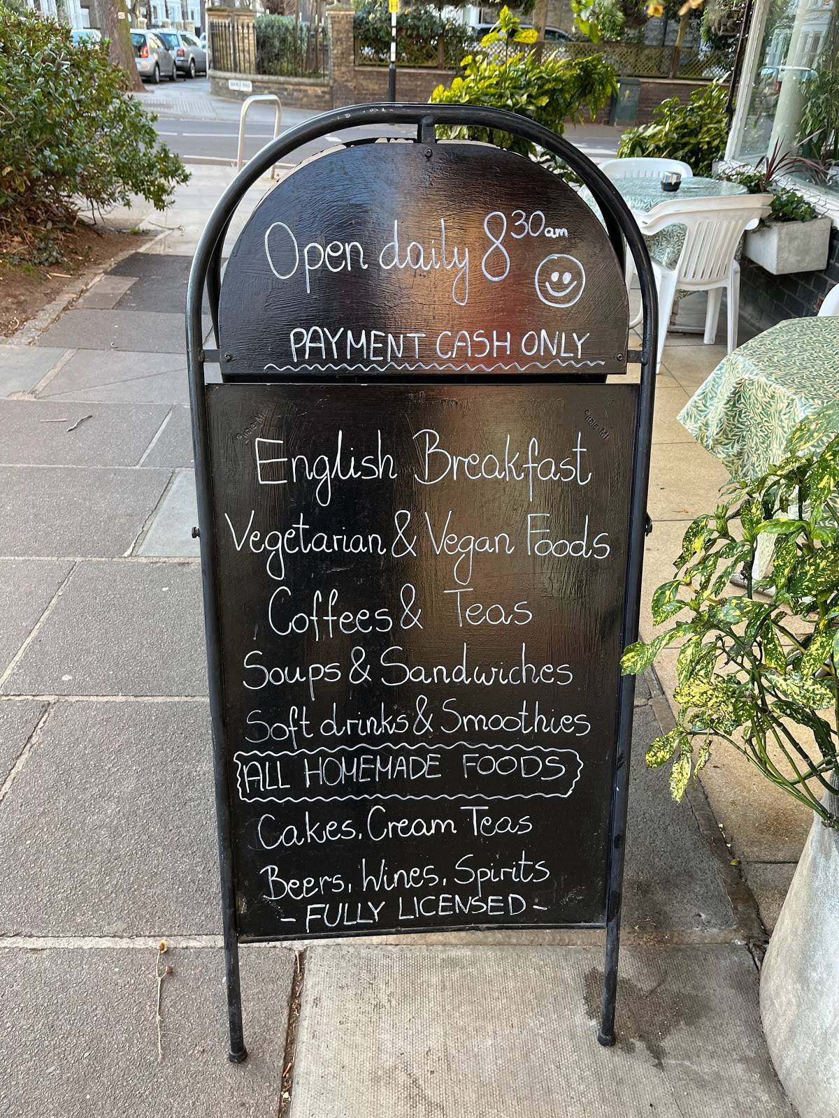 Menu at The Kew Greenhouse Cafe, Richmond