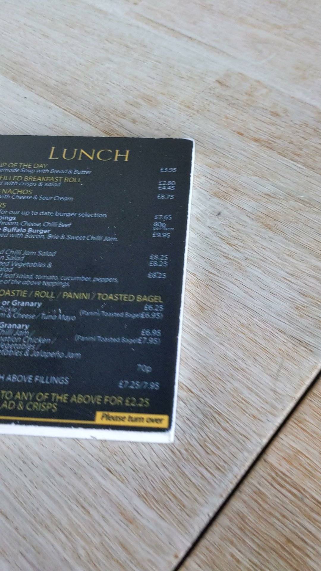 Menu at Yellow Coloured Cafe ltd, Rosyth