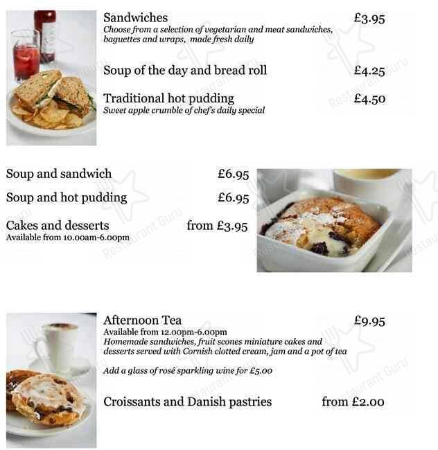 Menu at Café in the Crypt cafe, London, Trafalgar Sq