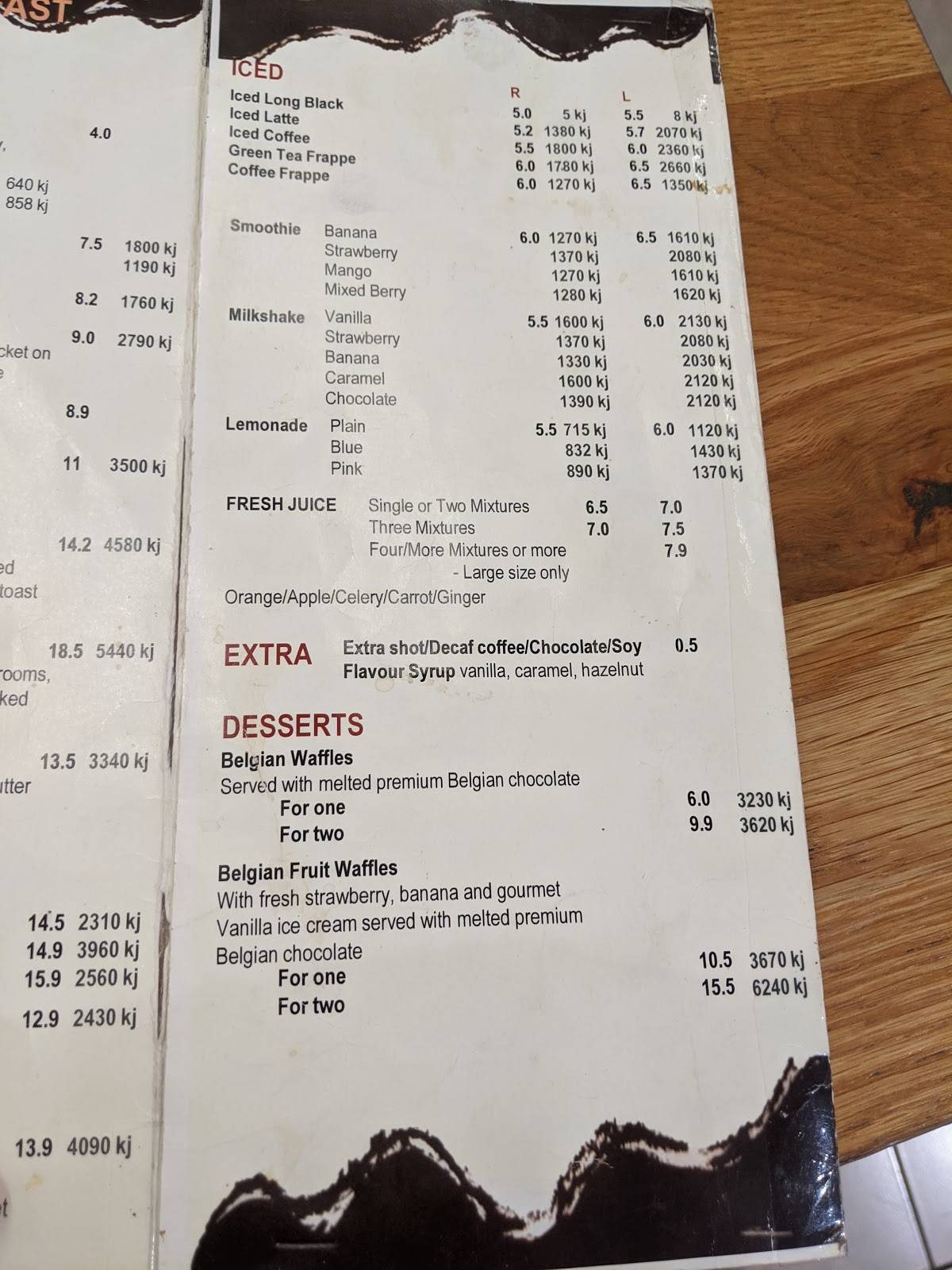 Menu at Caffe Cherry Beans cafe, Baulkham Hills, Stockland Mall Kiosk 2&3