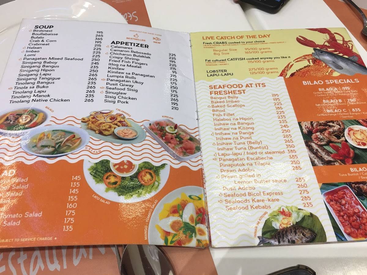 Menu at Panagatan Restaurant, Cagayan de Oro, FJ4F+M5R