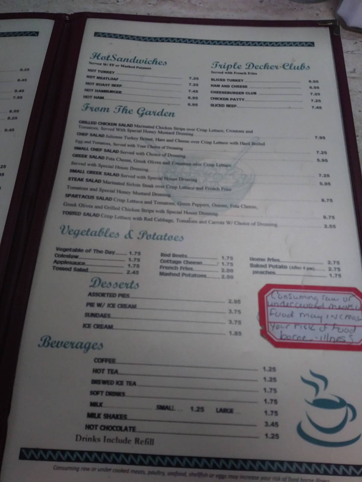 Menu at Capital Restaurant, Chambersburg