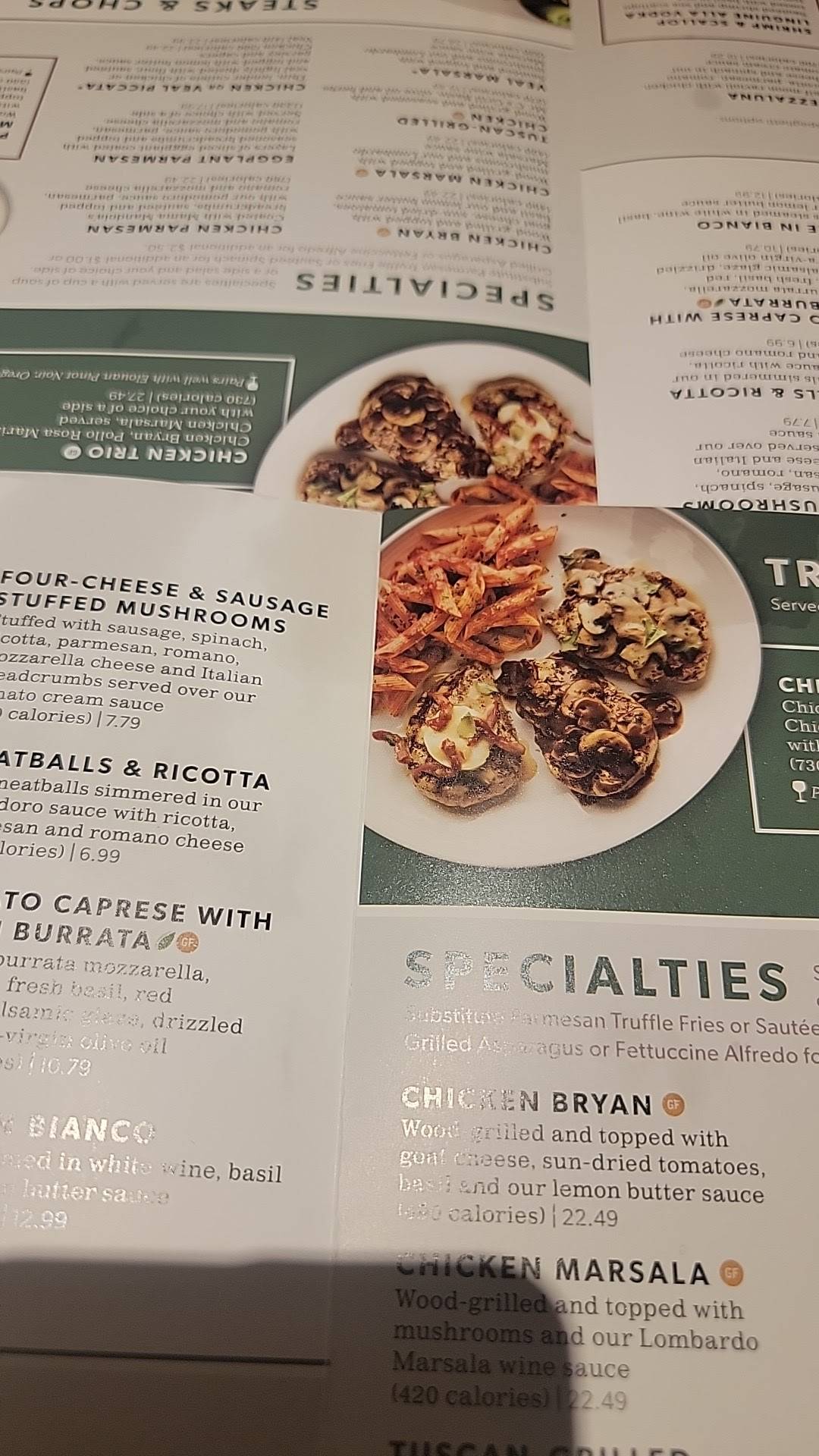 Menu at Carrabba's Italian Grill restaurant, Nashville, Green Hills ...