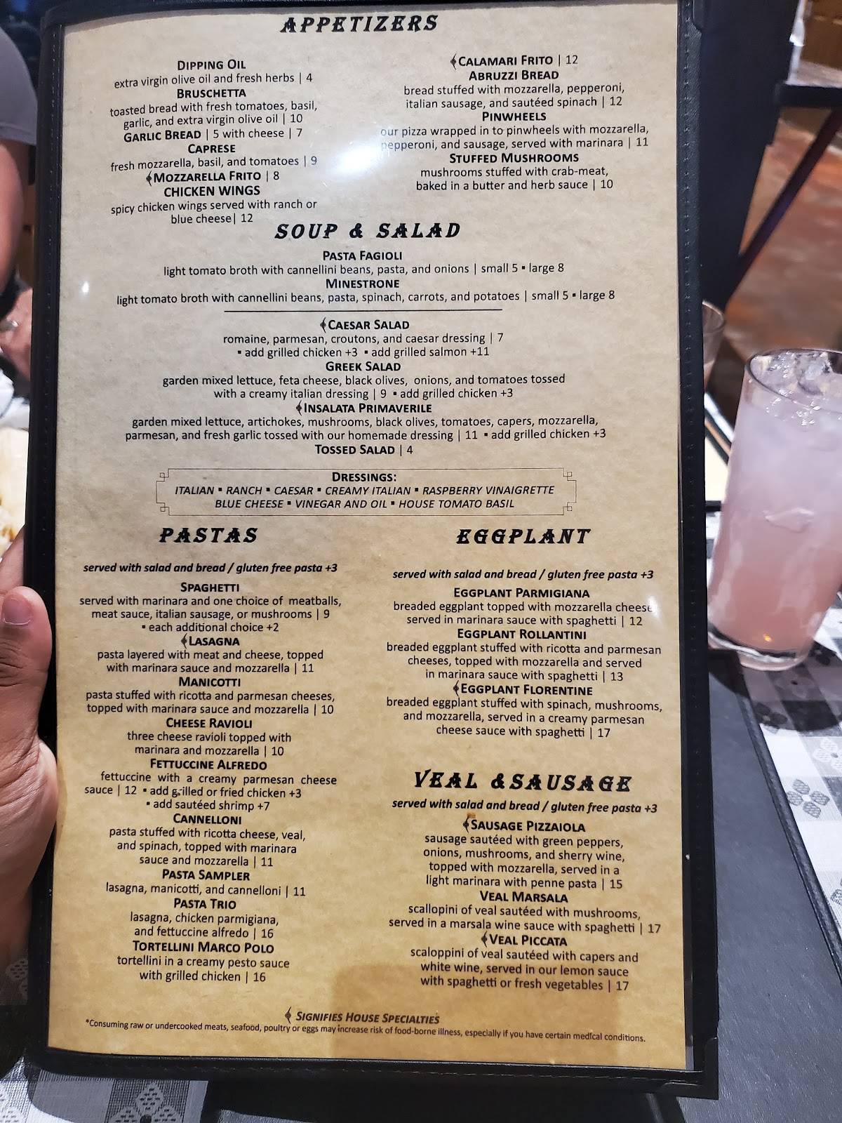 Menu at Casa Pasta Italian Restaurant- Helotes, Helotes