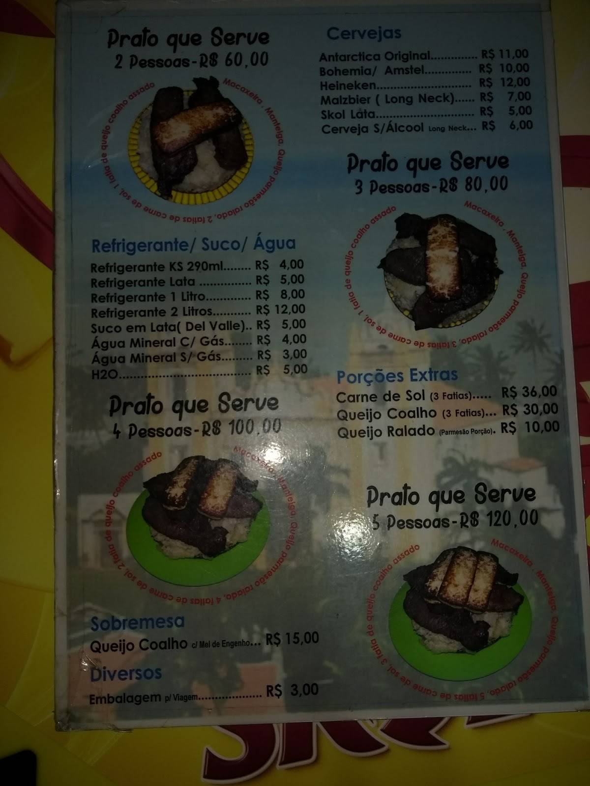 Menu em Casa de Noca restaurante, Olinda, Rua Bertioga
