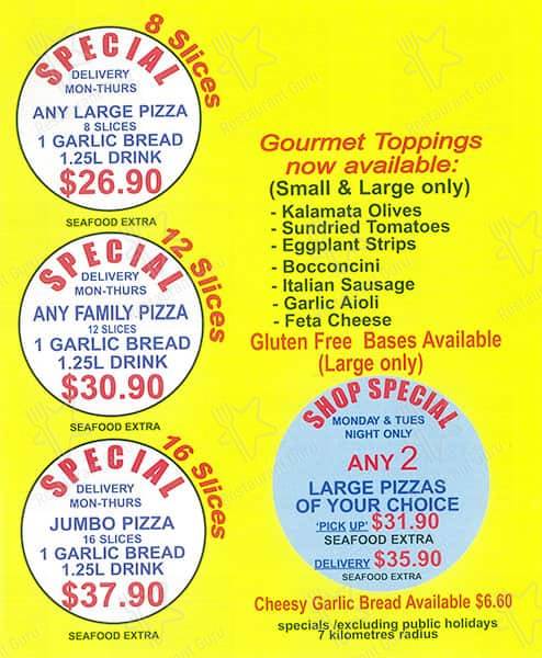 Menu at Centrepoint Pizza pizzeria, Midland