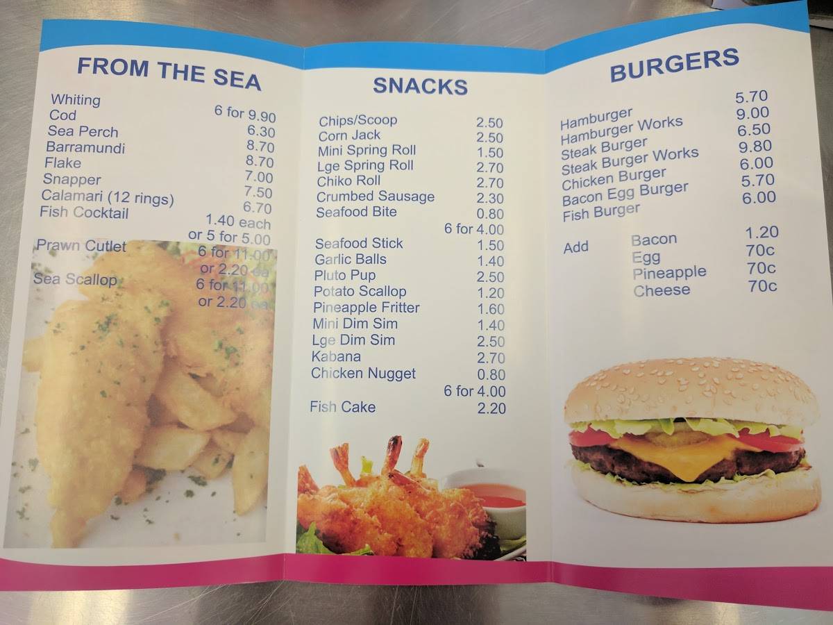 Menu at Charlie de Cod Southport restaurant, Southport, 30 Musgrave Ave