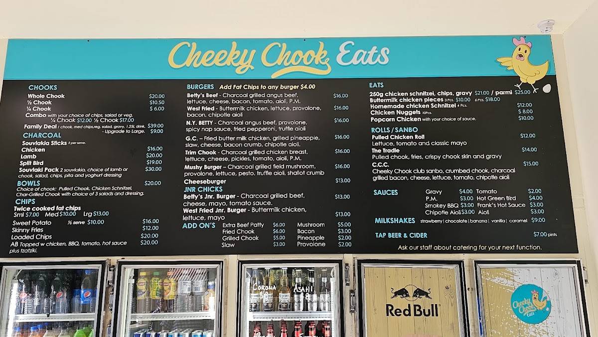 Menu at Cheeky Chook Eats restaurant, Lockleys