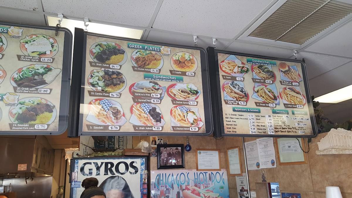 Menu at Chicago's Number One Gyros restaurant, Apache Junction