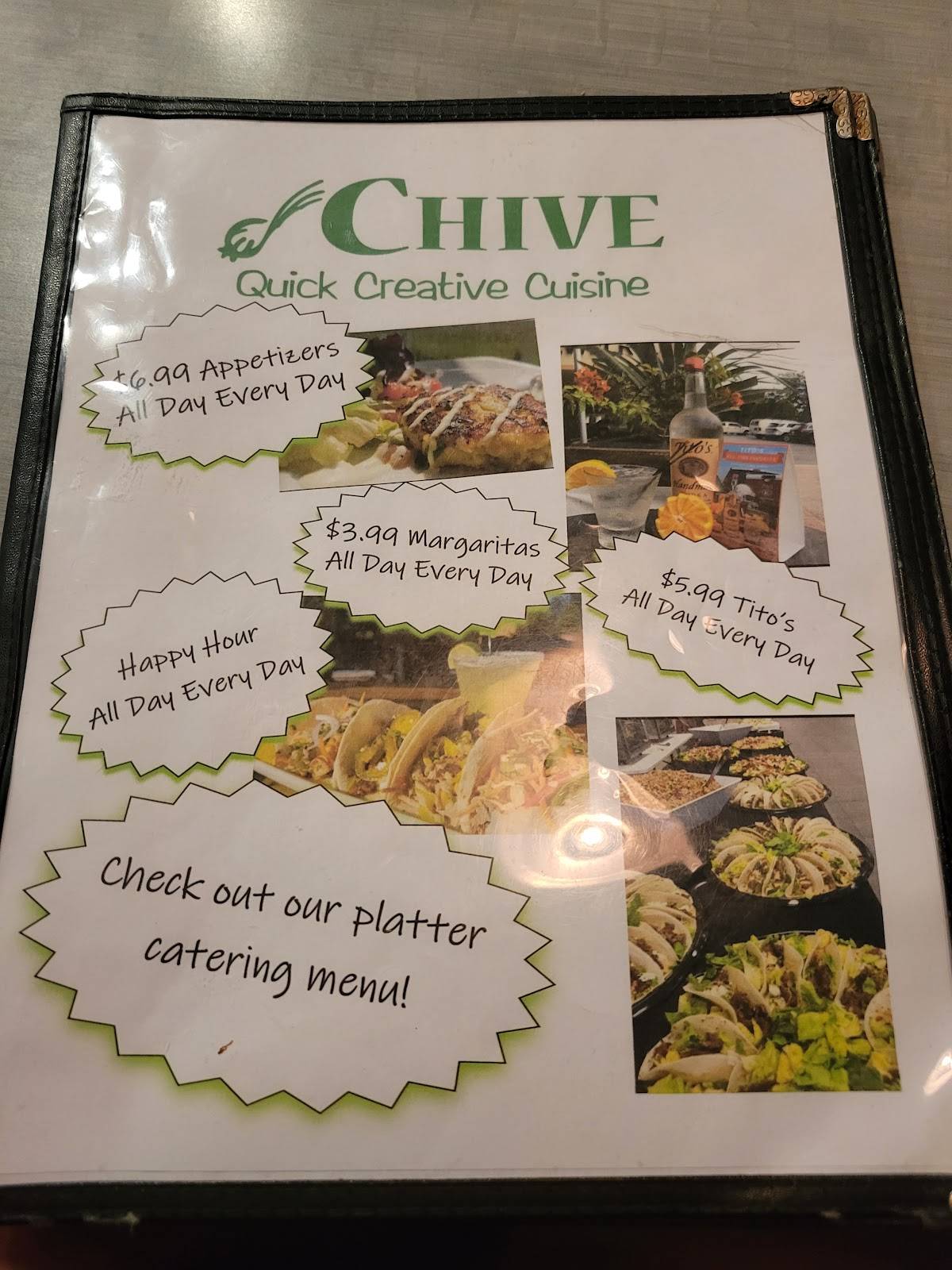 Menu at Chive restaurant, Vero Beach, 390 21st St # 104