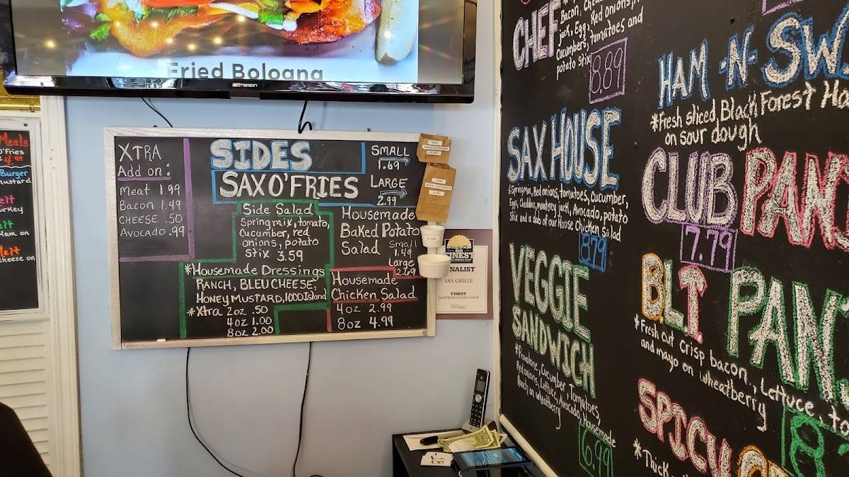 Menu at SAX GRILLE pub & bar, Fort Walton Beach, 10 Eglin Pkwy SE