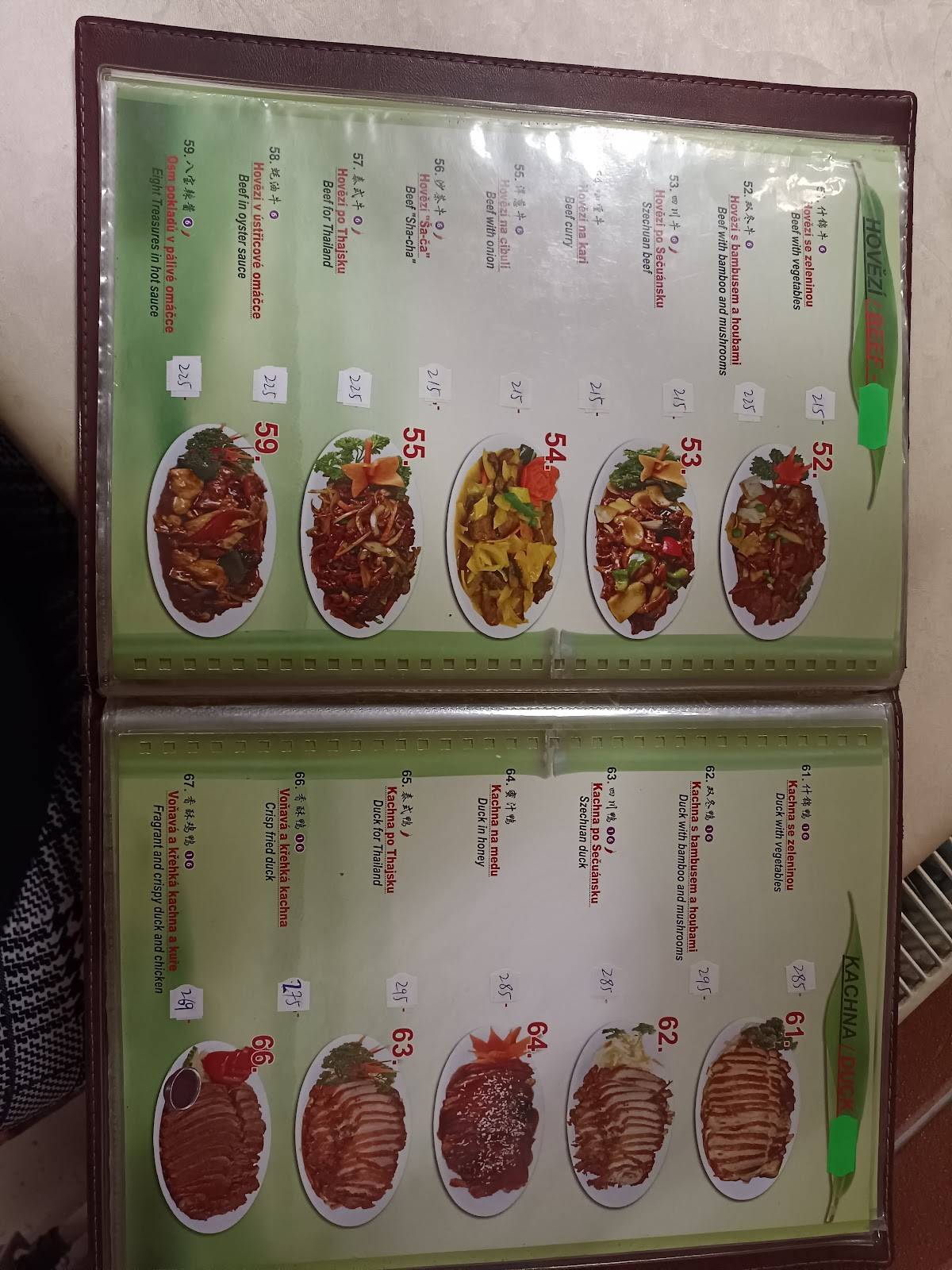 Menu at Čínská Restaurace Jin Fu Lai restaurant, Most