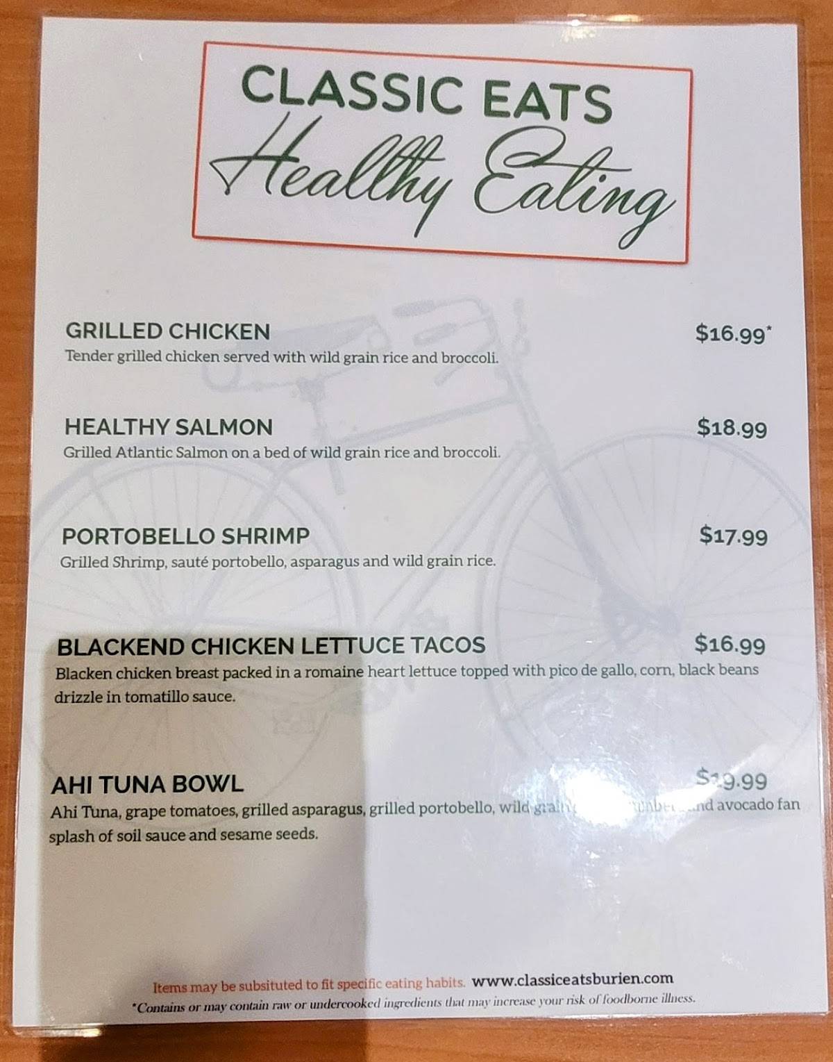 Menu at Classic Eats pub & bar, Burien
