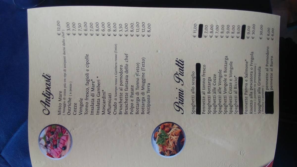 Menu da Coco loco's ristorante, Portoscuso