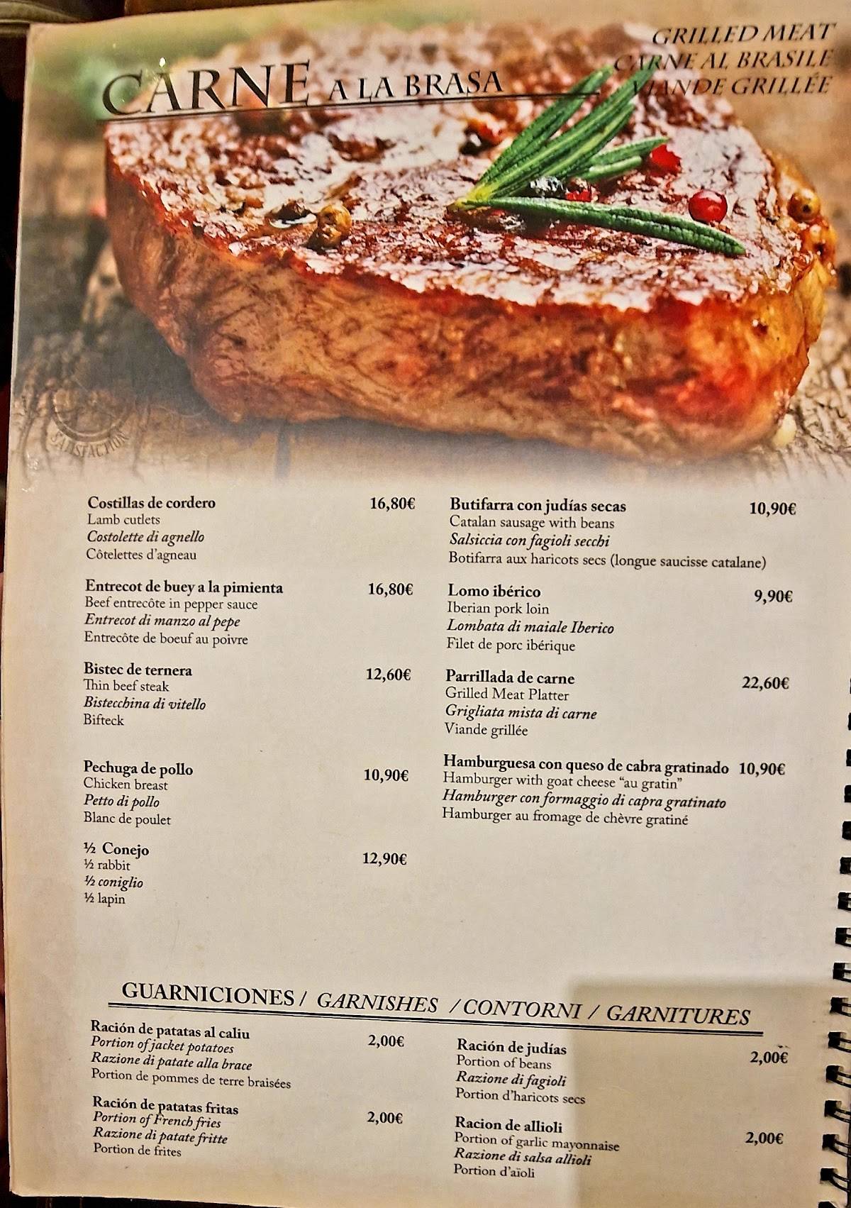 Menu at Colom Restaurant, Barcelona, Carrer dels Escudellers
