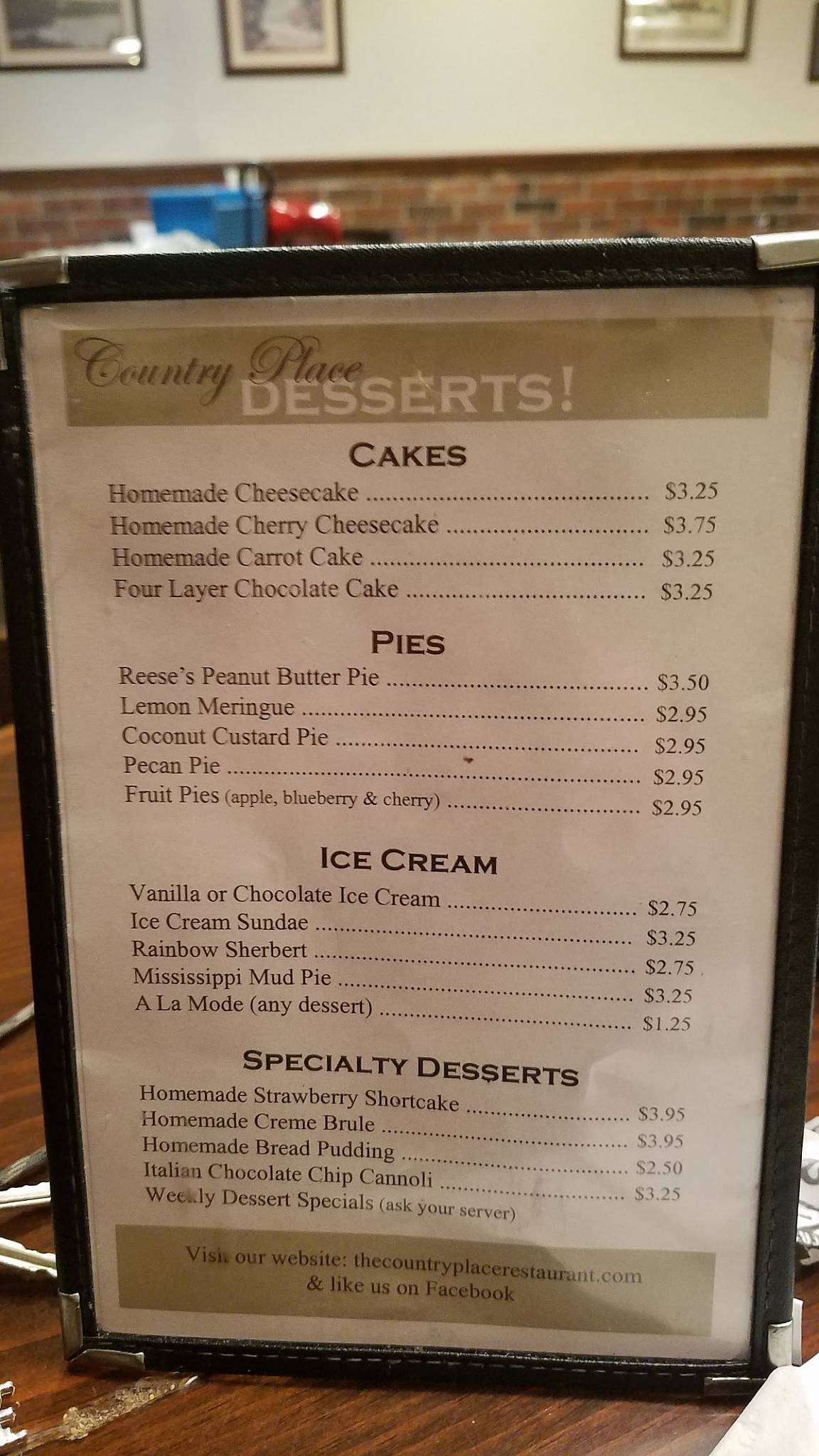 Menu at Country Place restaurant, Perkasie, PA-313