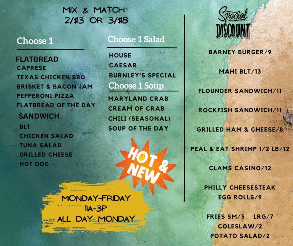 Menu at Crab Barn Restaurant and Lounge, Long Neck, Long Neck Rd