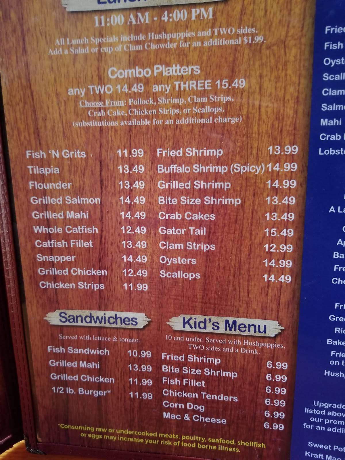Menu at Crystal River Seafood of Jacksonville restaurant, Jacksonville ...