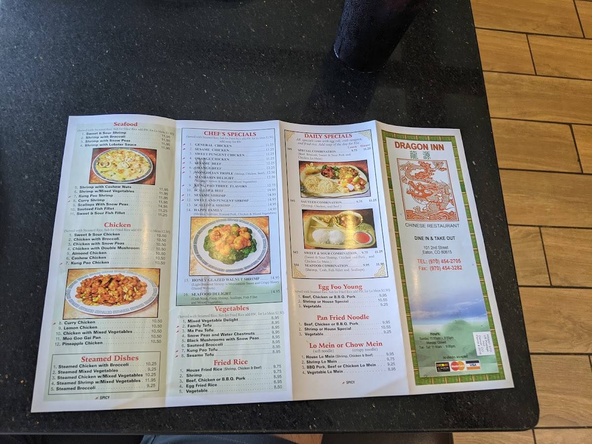 Menu at DRAGON INN restaurant, Eaton
