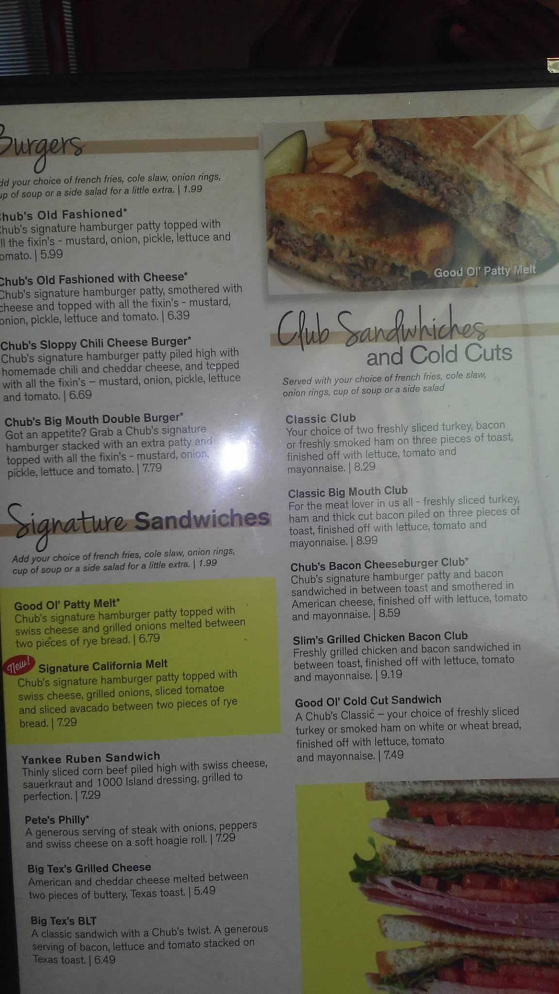 Menu at Chubby's Restaurant, Dallas, S Cockrell Hill Rd