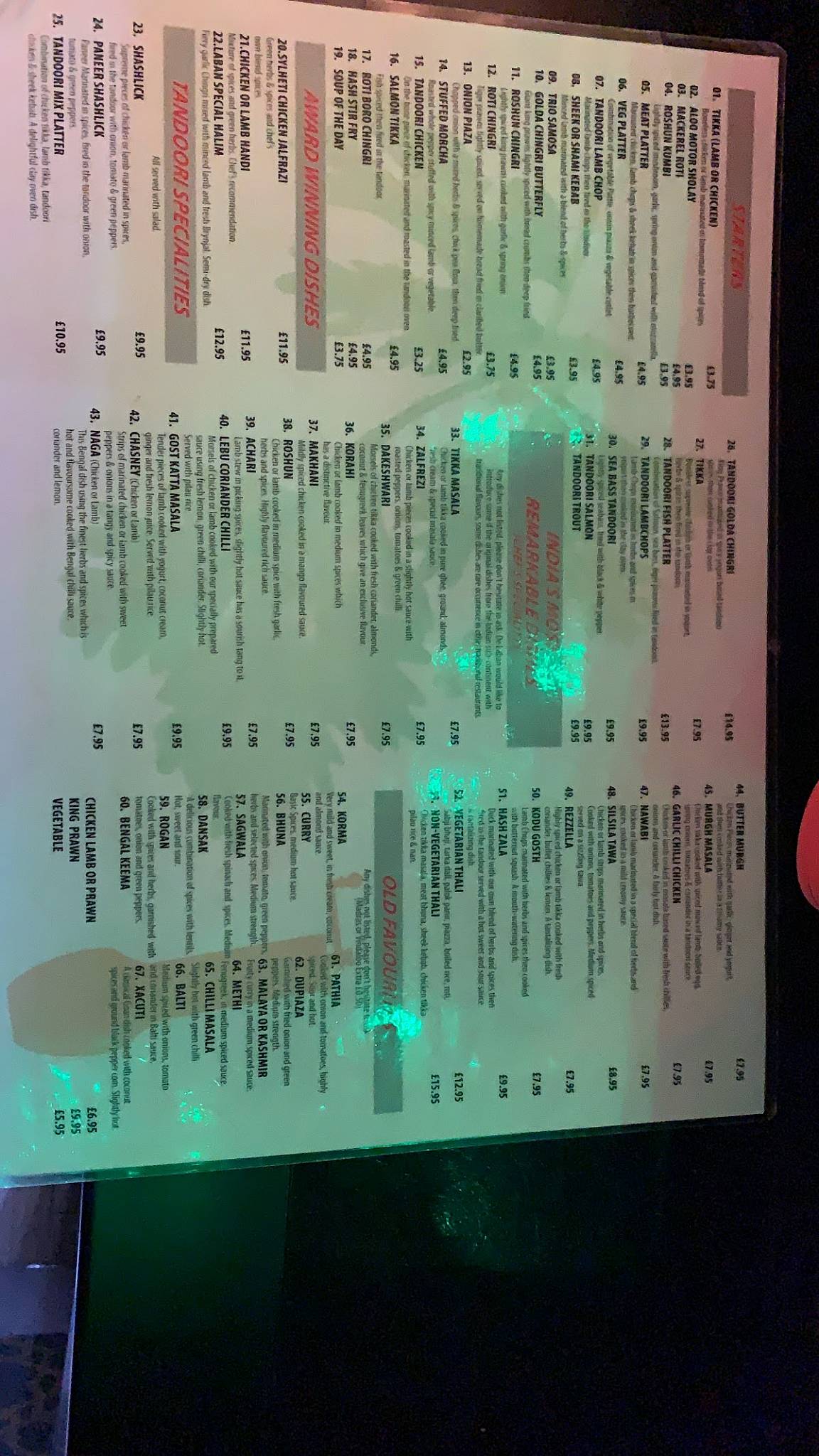 Menu at De Laban restaurant, Coventry