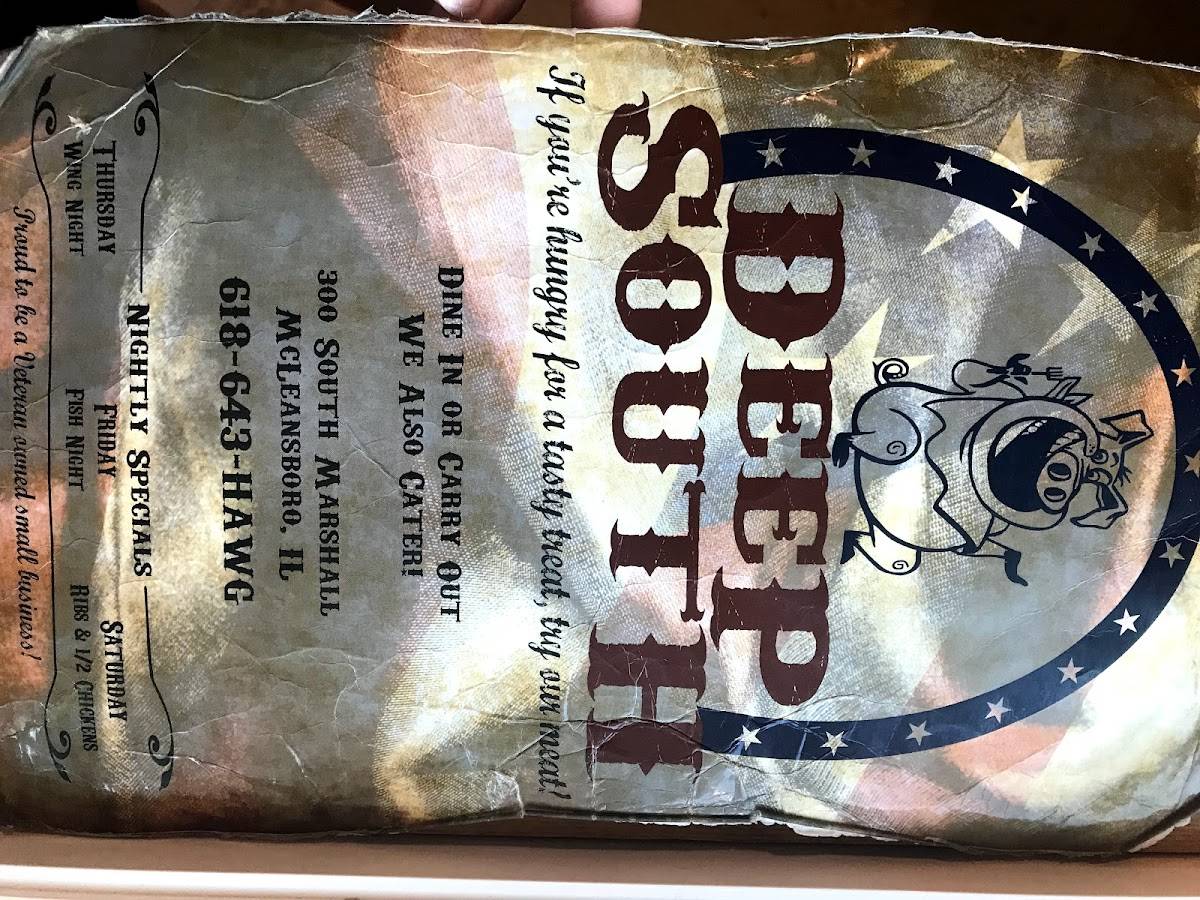 Menu at Deep South pub & bar, McLeansboro