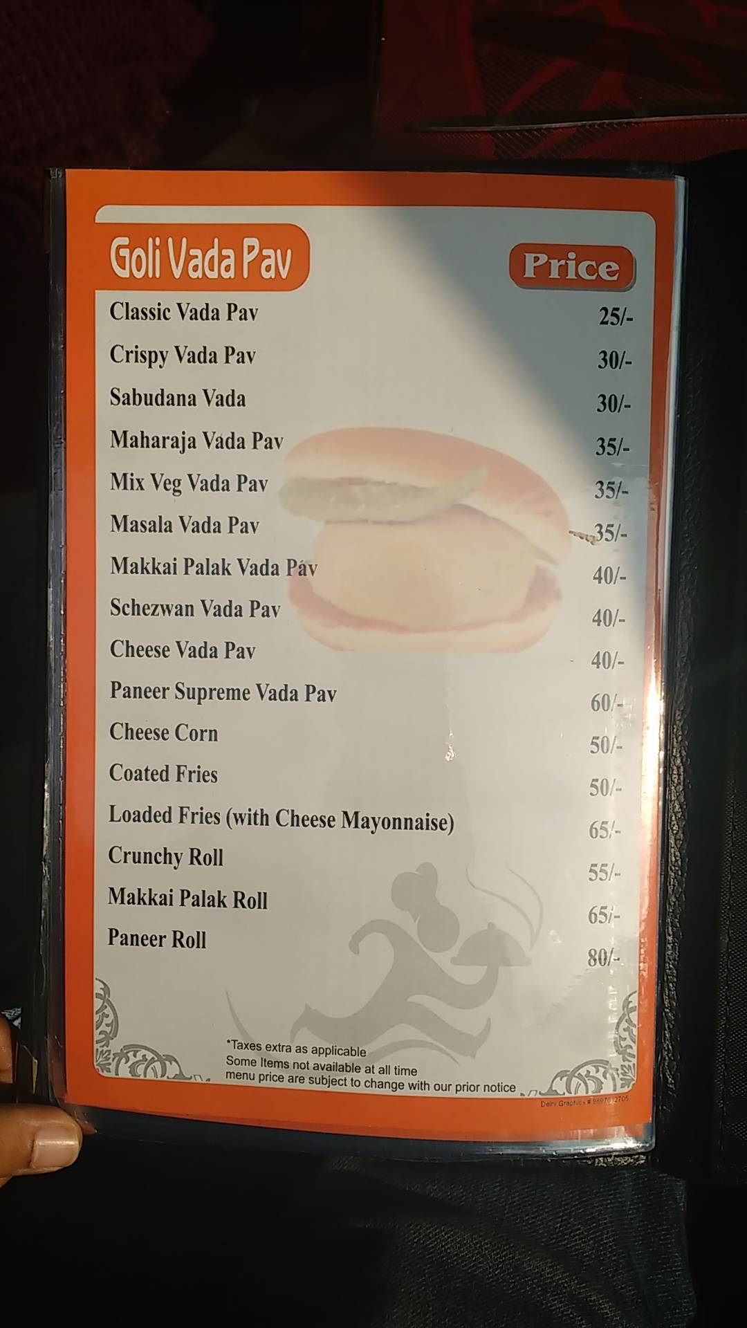 Menu at Food junction & Goli vada pav, Dehradun, Purkul More