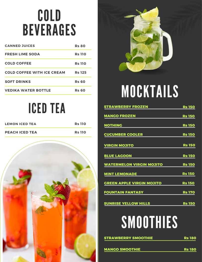 Menu at Yellow Hills cafe And Restaurant, Dehradun