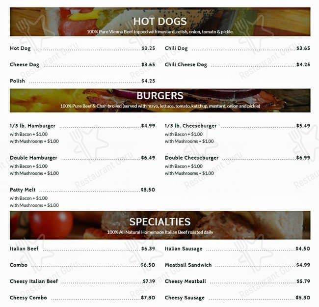 Menu at Dengeos - Skokie BBQ, Skokie, Main St