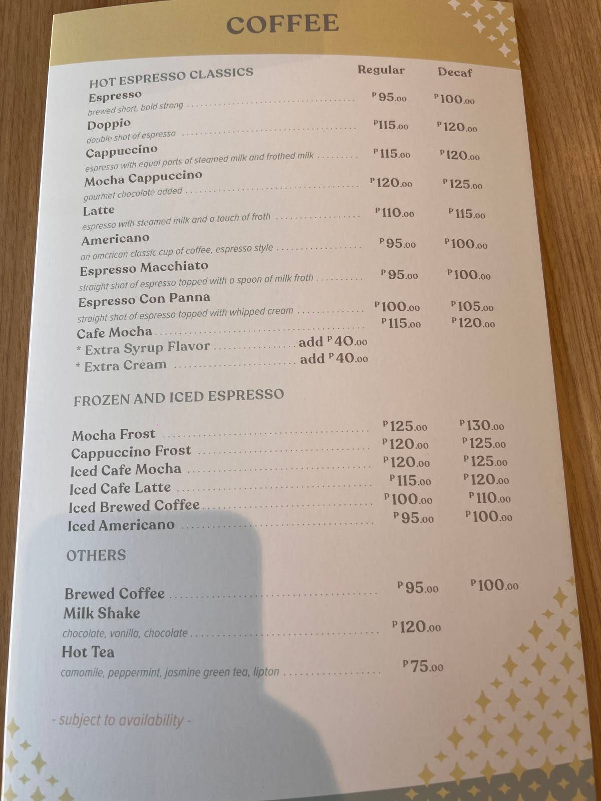 Menu at Calea Pastries & Coffee desserts, Bacolod, Balay Quince