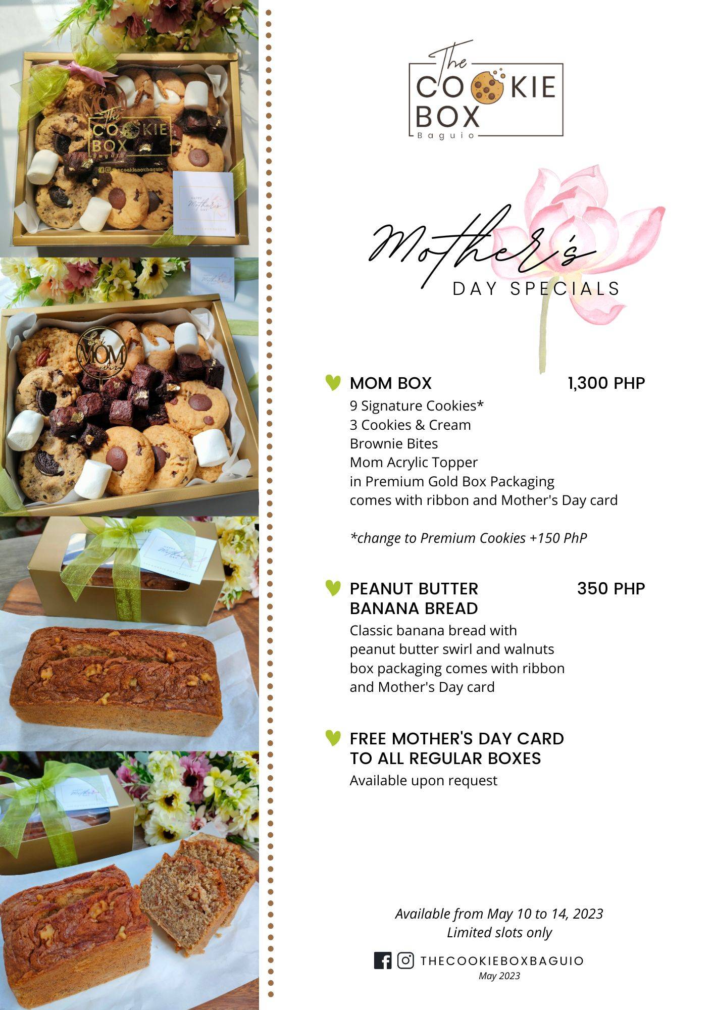 Menu at The Cookie Box Baguio desserts, Baguio