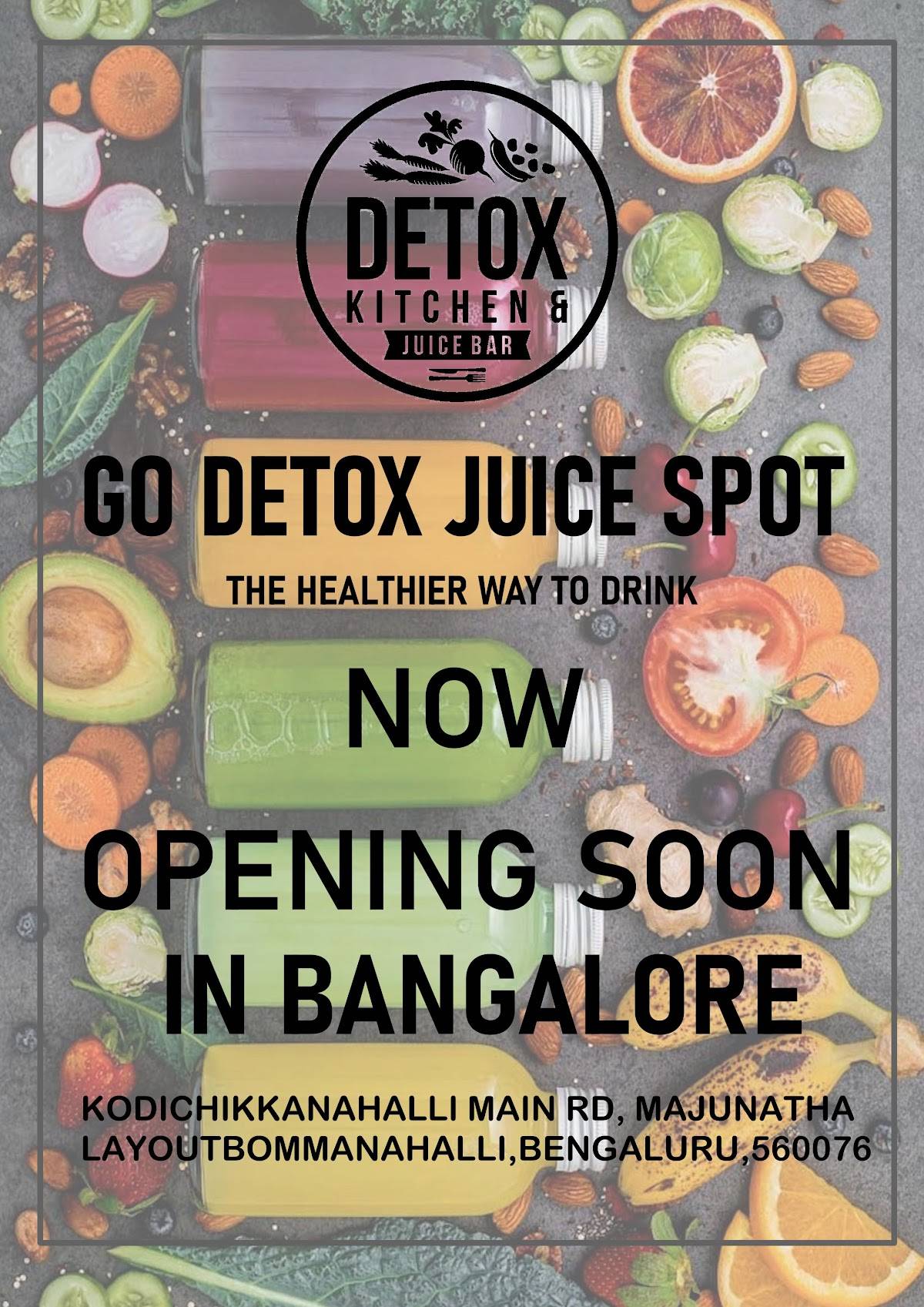 Menu at Detox kitchen and juice bar, Bengaluru