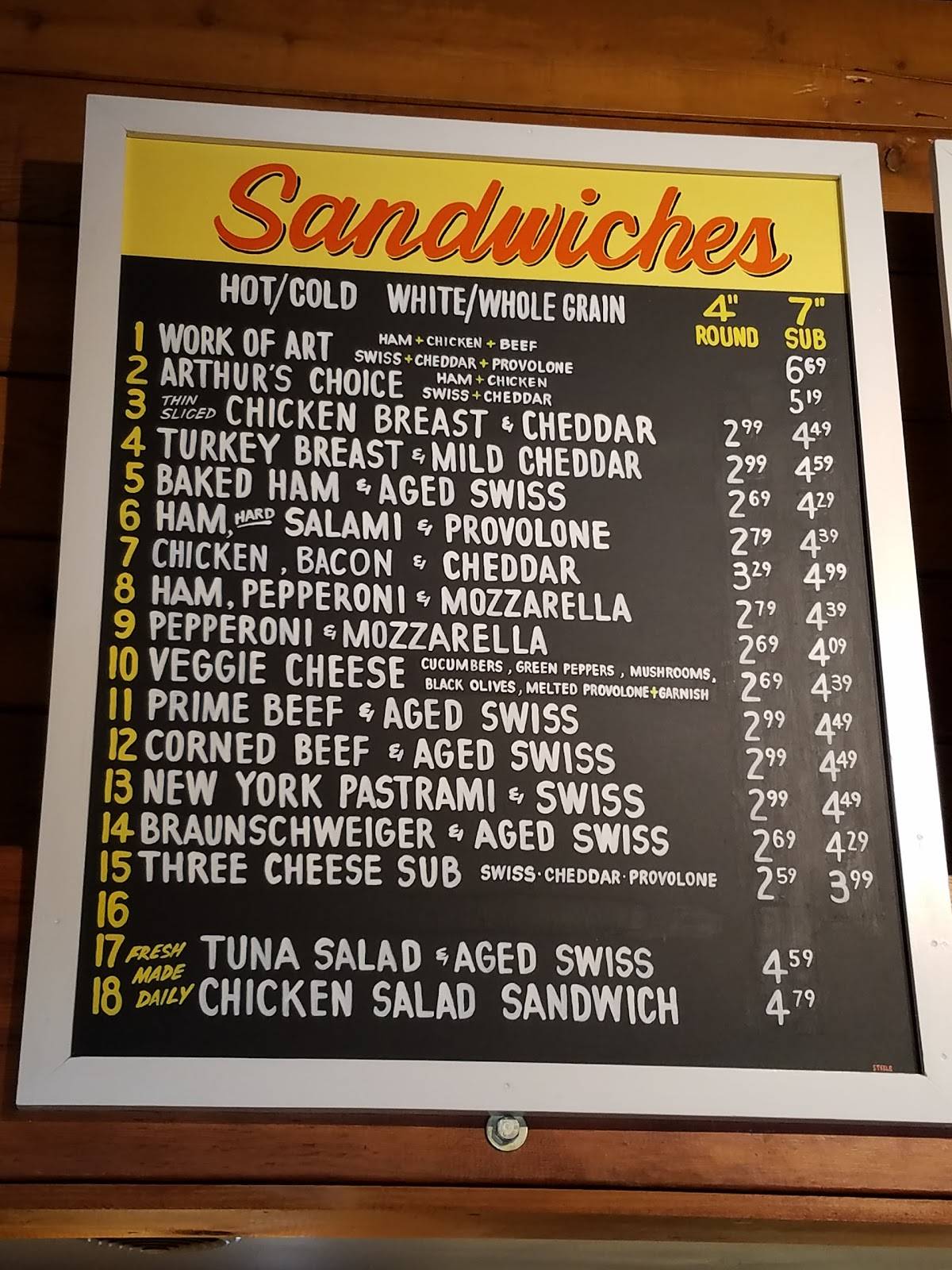Menu at Arthur's Garden Deli fast food, Dixon