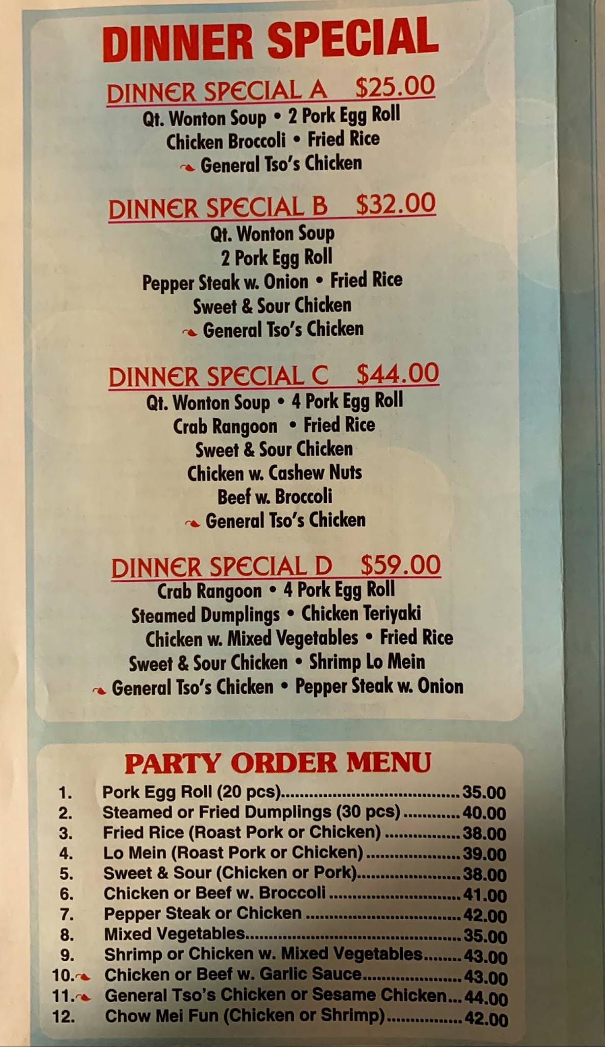 Menu at Double Dragon Chinese Restaurant, Bedford, Broadway Ave