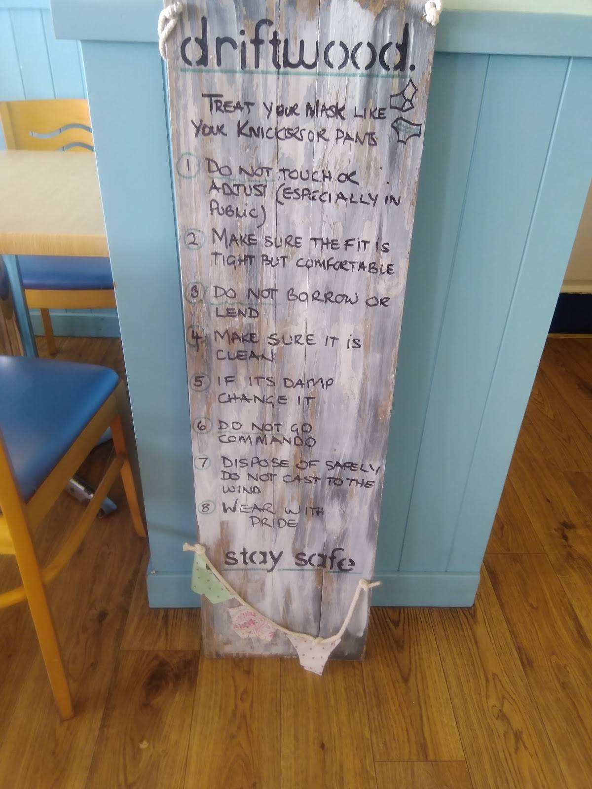 Menu at Driftwood Cafe, Blue Anchor