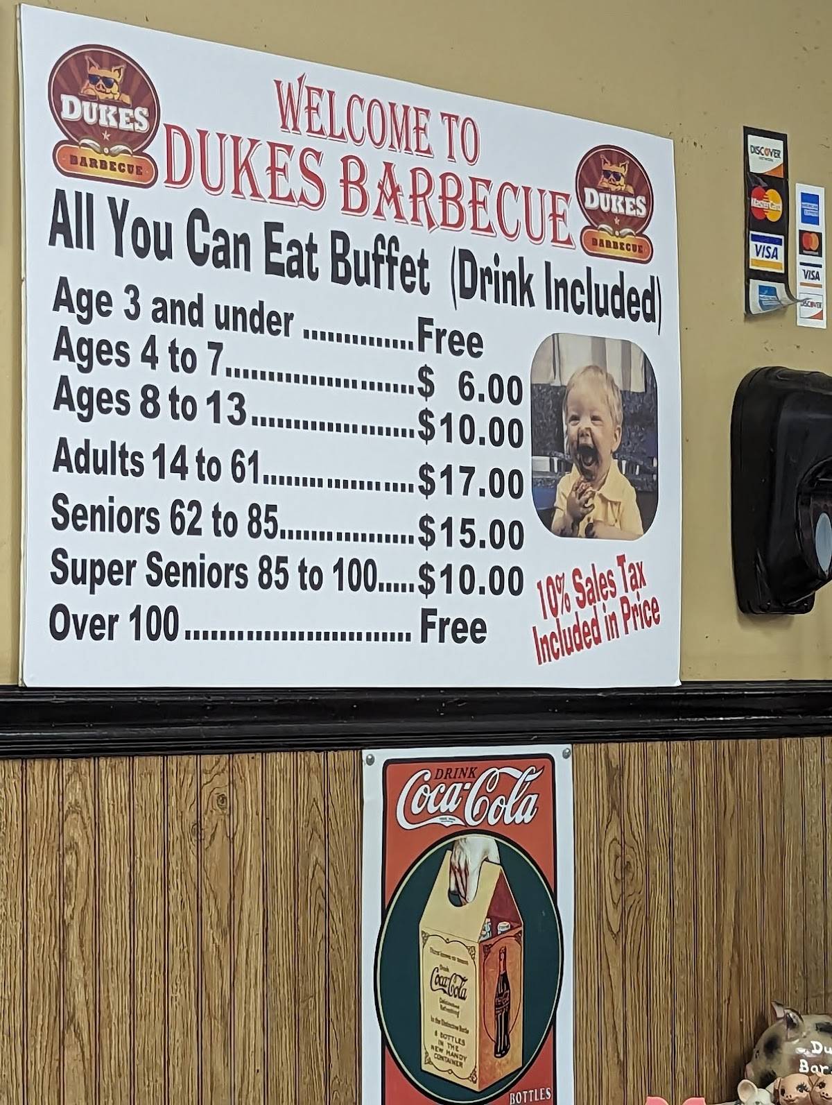 Menu at Dukes Barbecue, Walterboro
