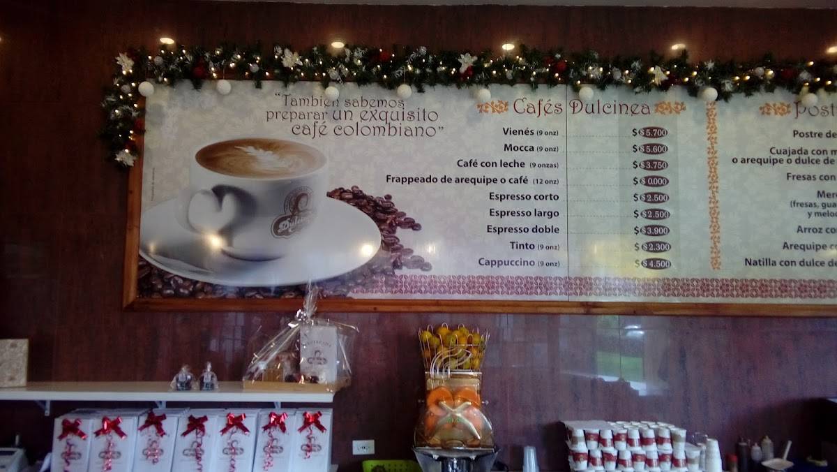 Carta del postres Dulcinea, Chía, Av. Pradilla # 1-12 ESTE