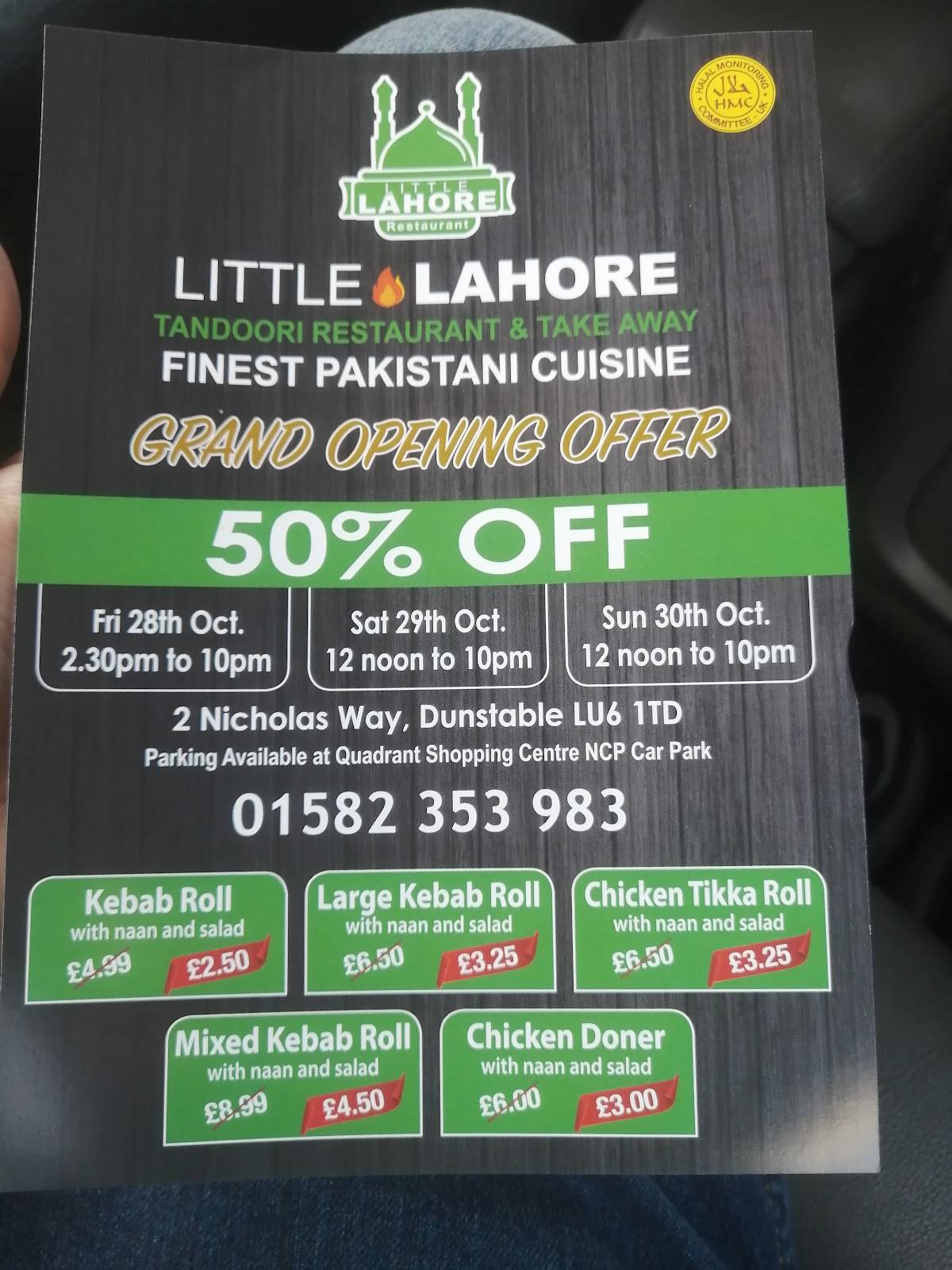 Menu at Little Lahore restaurant, Dunstable