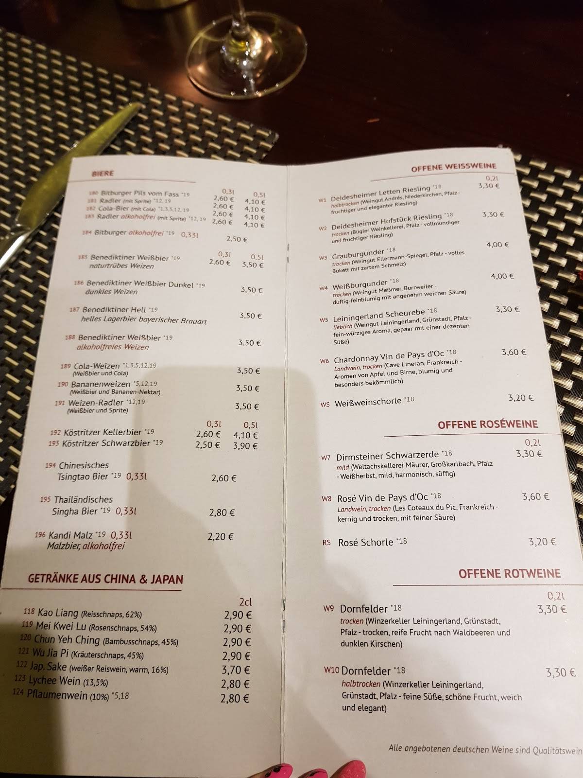 Speisekarte von Dynasty Chinarestaurant, Weinheim