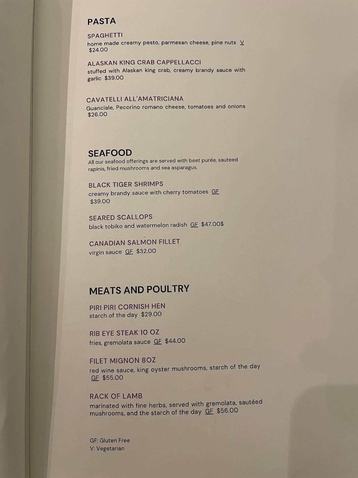 Menu at Eclipse pub & bar, Dorval