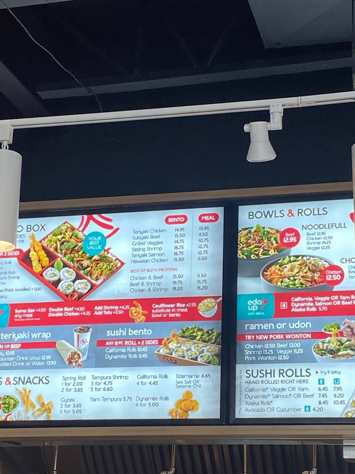 Menu at Edo Japan fast food, Calgary, 20 Crowfoot Crescent NW #100A
