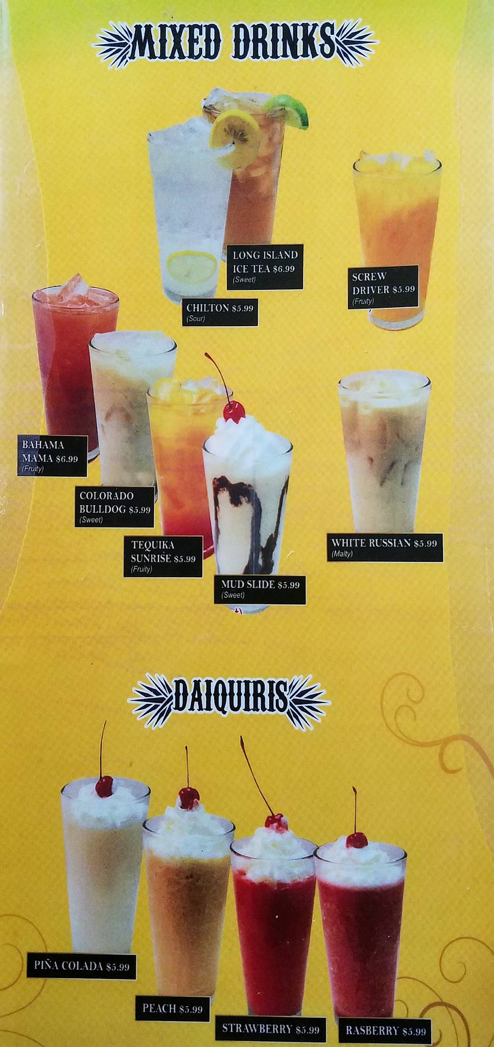 Menu at El Jimador Don Pilo restaurant, Marble Falls