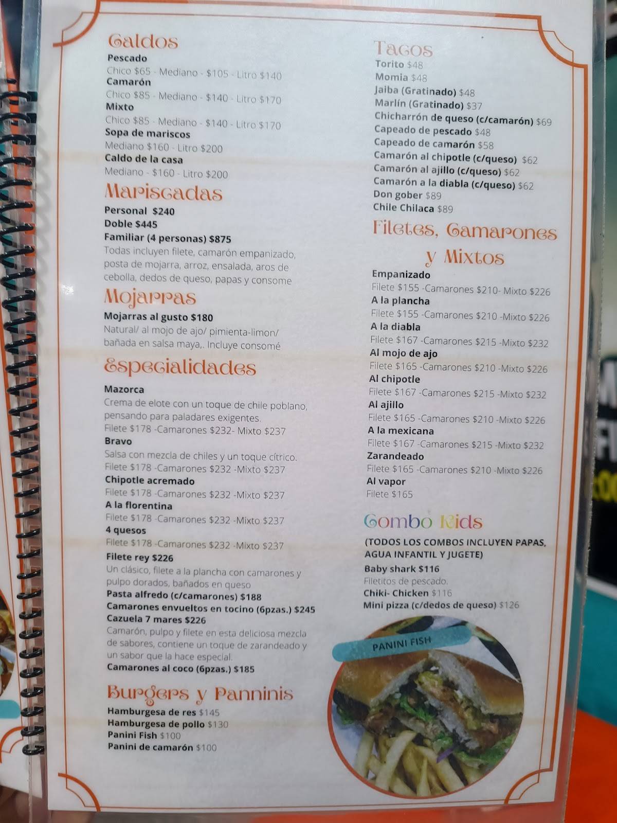 Menu at Restaurante Mariscos El Rey, Monterrey, León XIII 4344