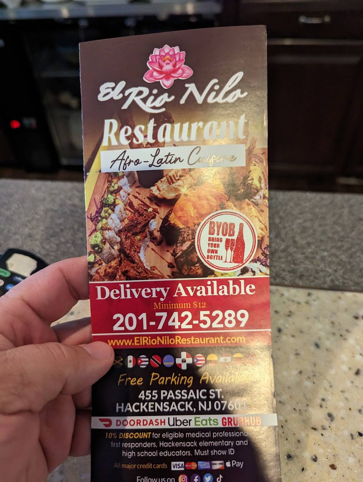Menu at El Rio Nilo Restaurant, Hackensack