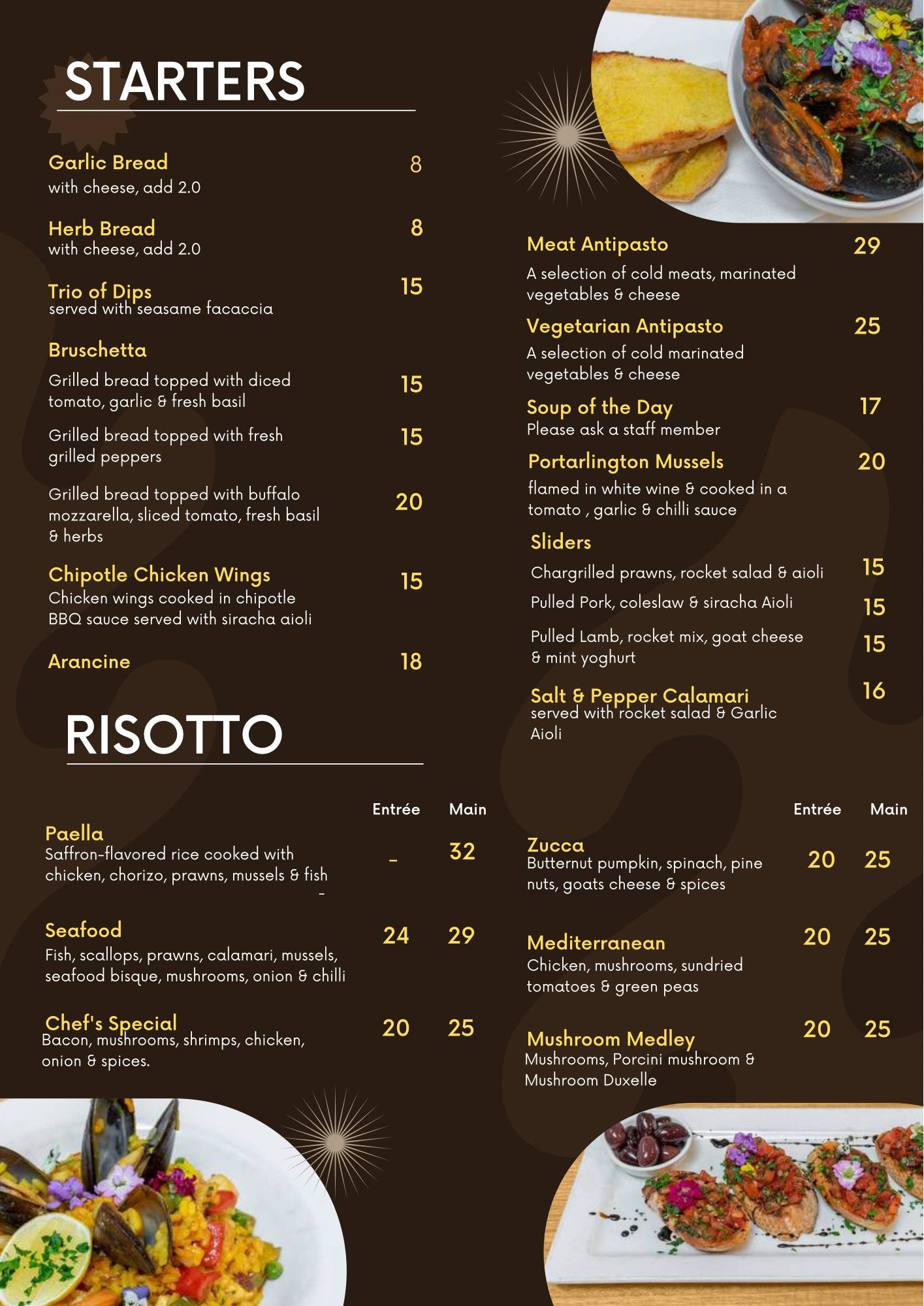 Menu at El Toro Pizza & Restaurant, Geelong