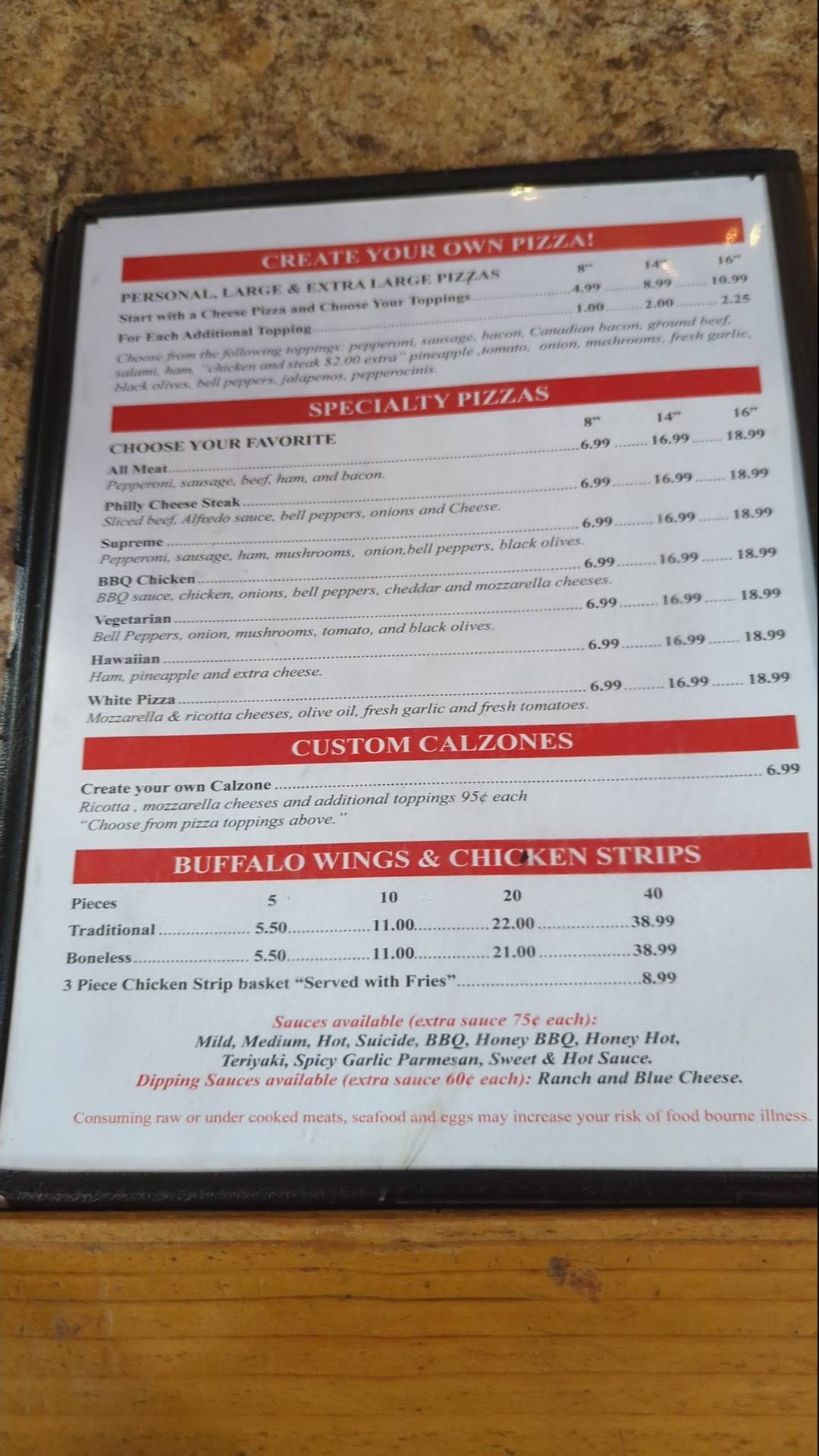 Menu at Encanto Italian Grill pizzeria, Prescott Valley