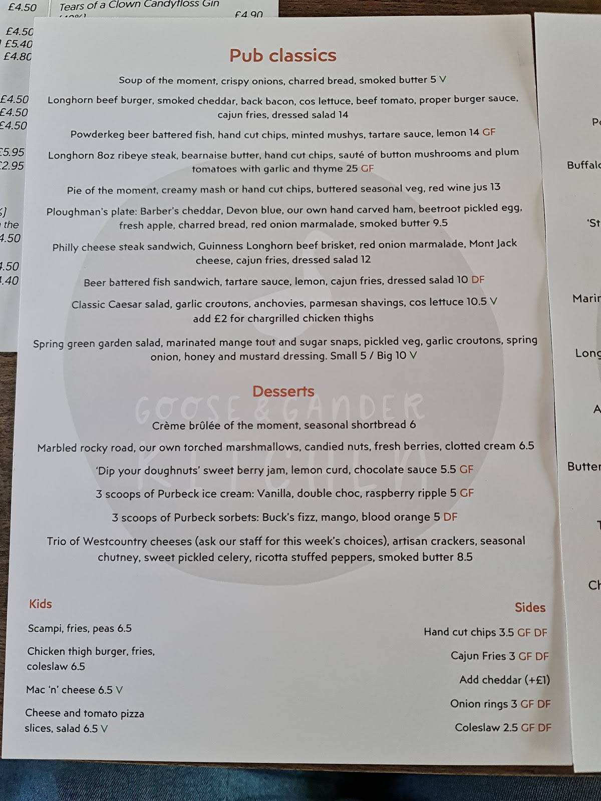 Menu at The Lord Nelson Pub & Kitchen, Topsham